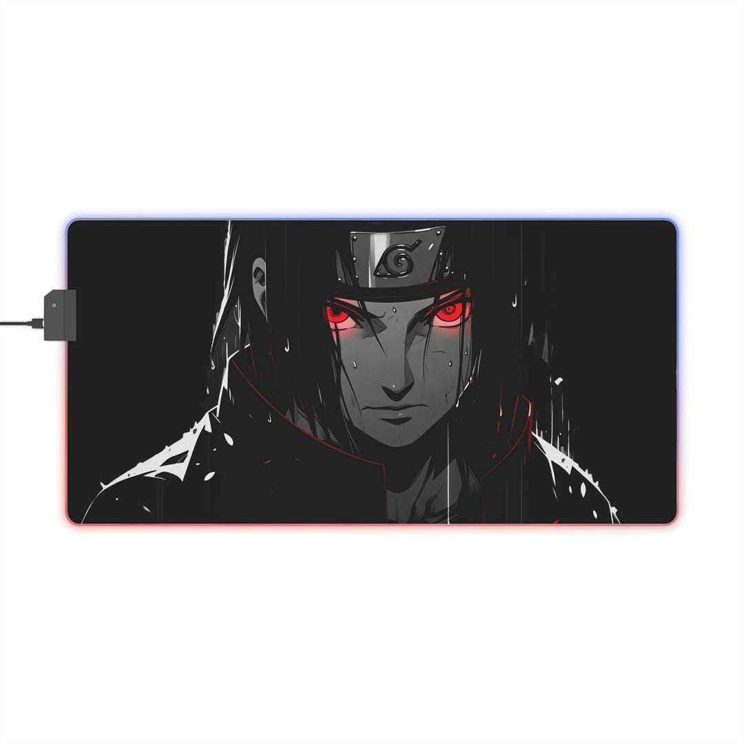 Itachi Uchiha LED Gaming Mouse Pad Anime Naruto, Light up Desk Mat ...