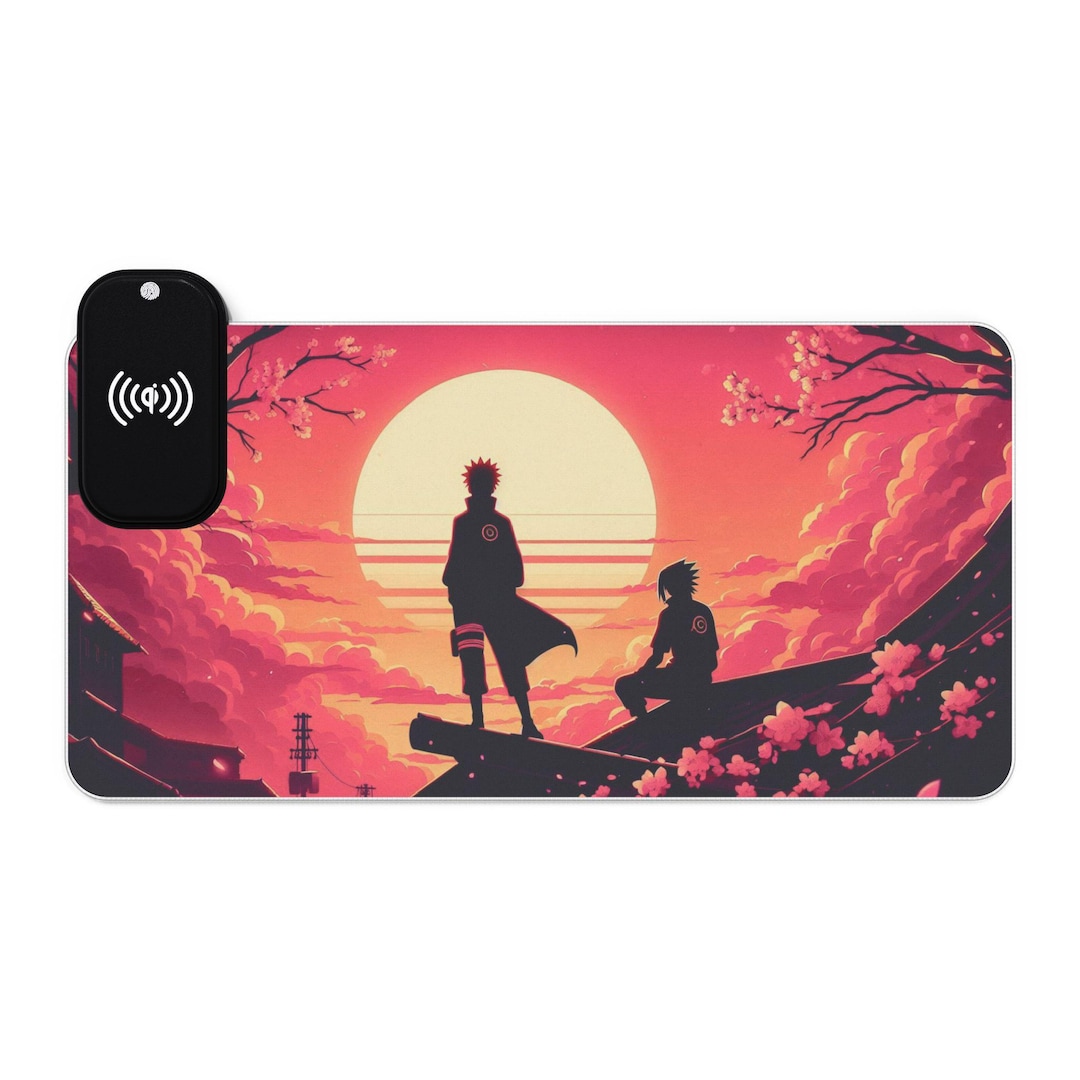 Mouse Pad, Naruto and Sasuke Sitting in the Sunset, Anime Gaming Desk ...