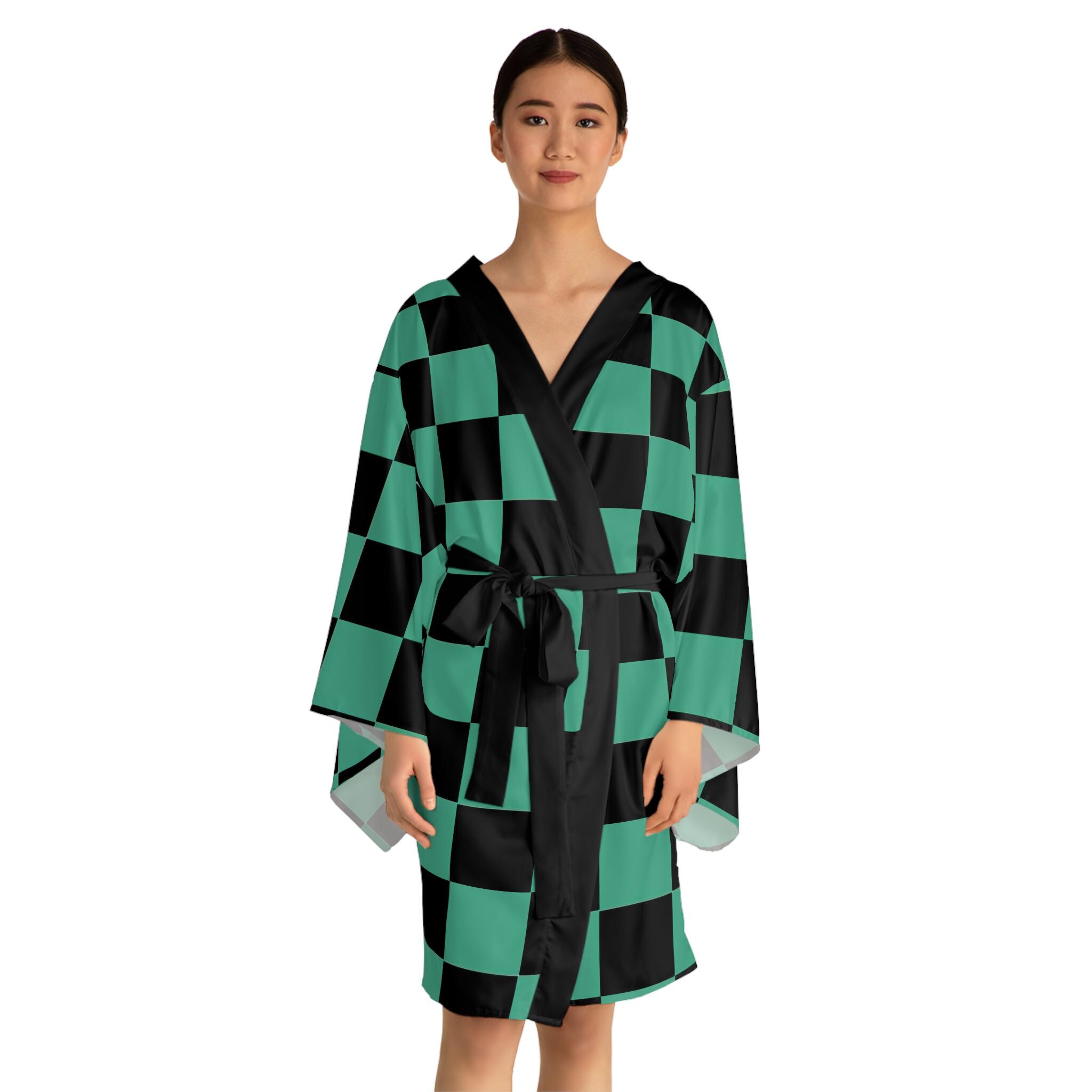 Demon Slayer Tanjiro's Kimono Robe, Anime Cosplay Costume, Japanese ...