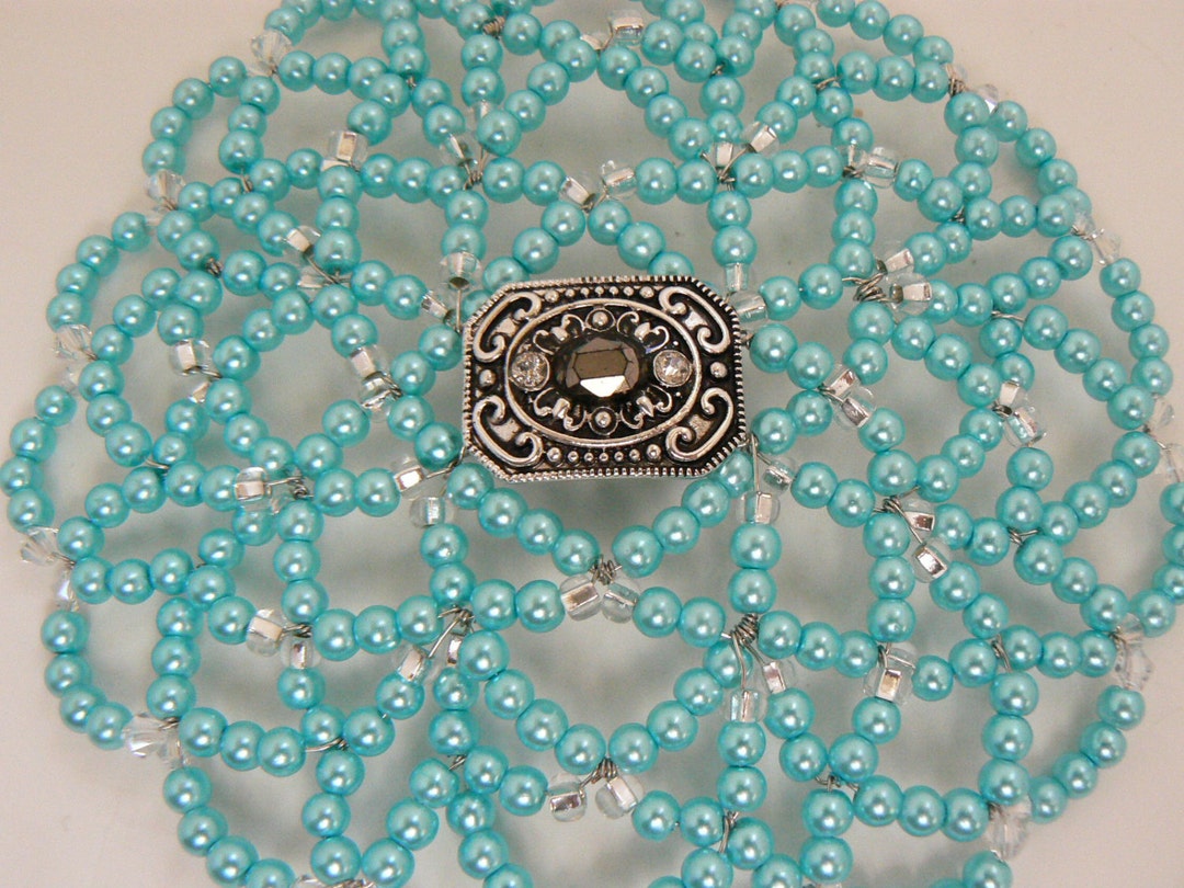 Unique Women Beaded Kippah - Turquoise Beaded Kippah - Elegant Kippah ...