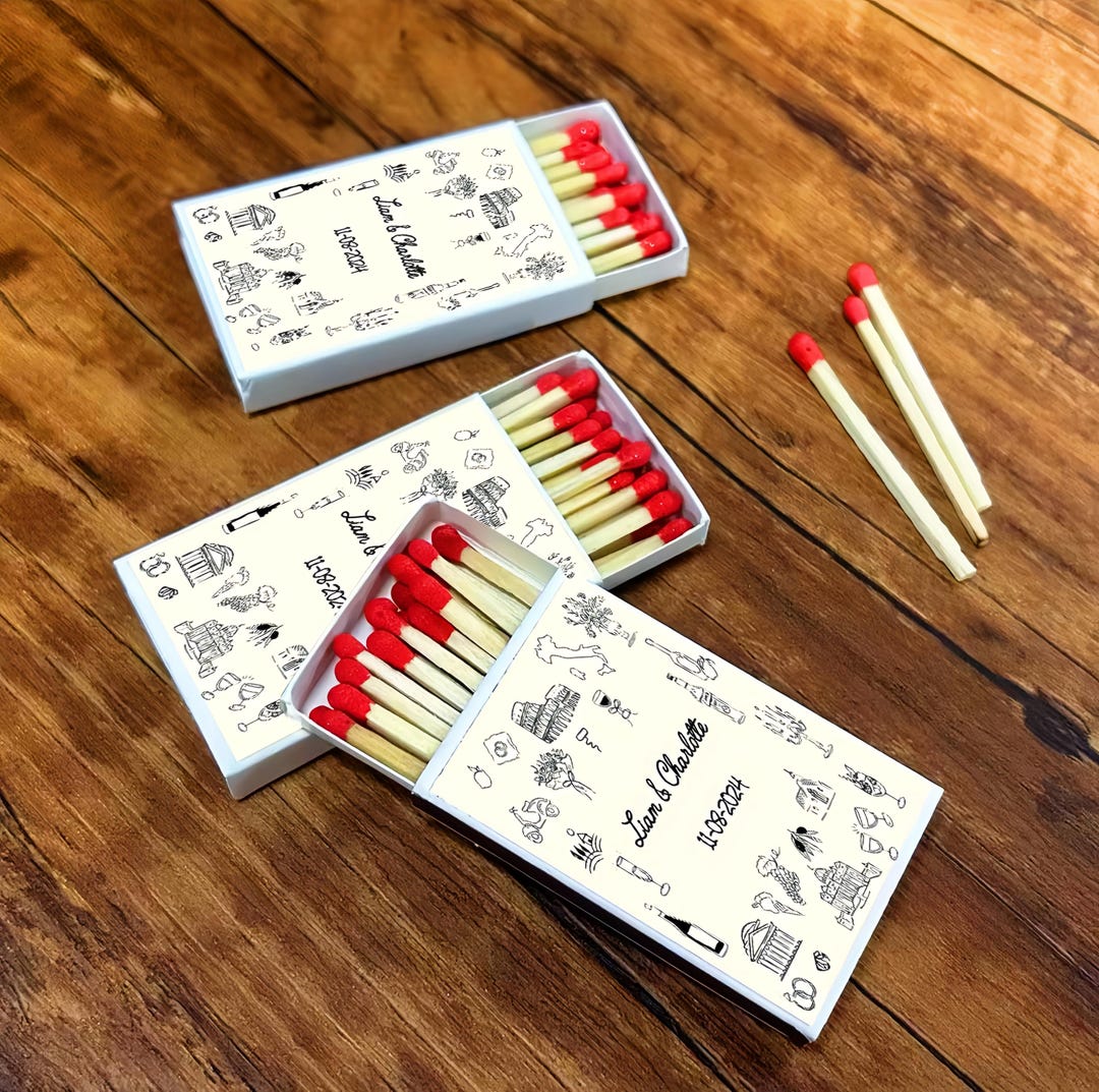Matchbox Favor, Custom Party Match Box, Custom Matchbox, Custom Matches ...