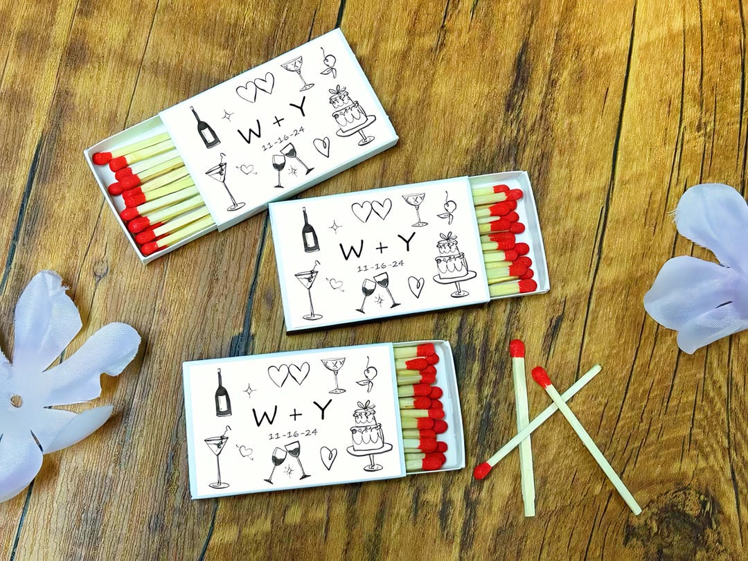 Custom Wedding Match Box, Wedding Matches,personalized Matches SET OF ...