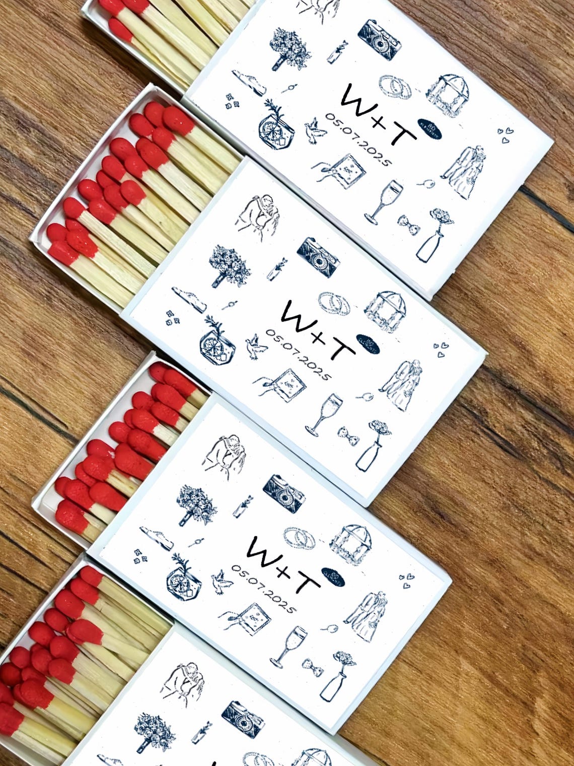 Custom Wedding Match Boxes, Wedding Favors, BULK SET OF 50 Personalized ...