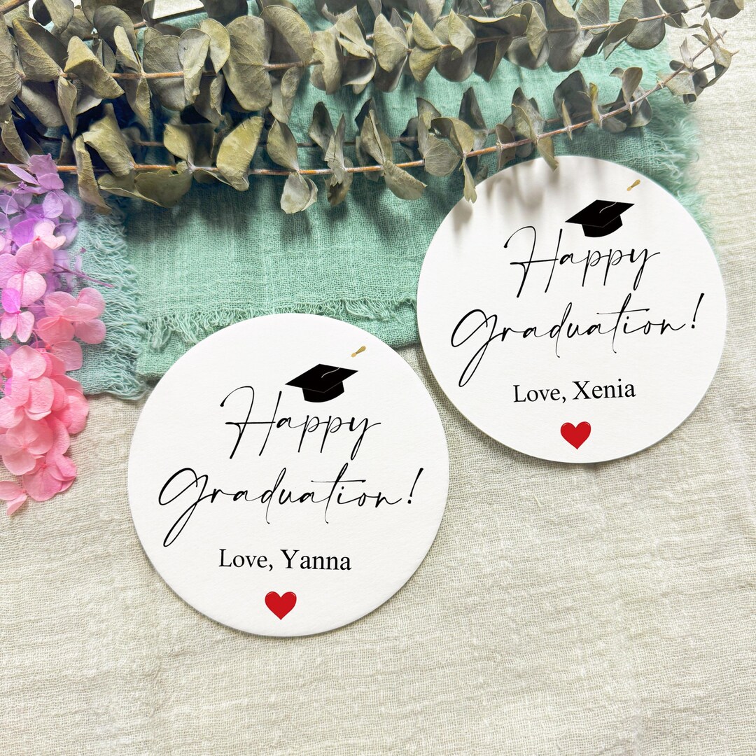 Happy Graduation Coasters, Personalized Graduation Coaster Favors ...