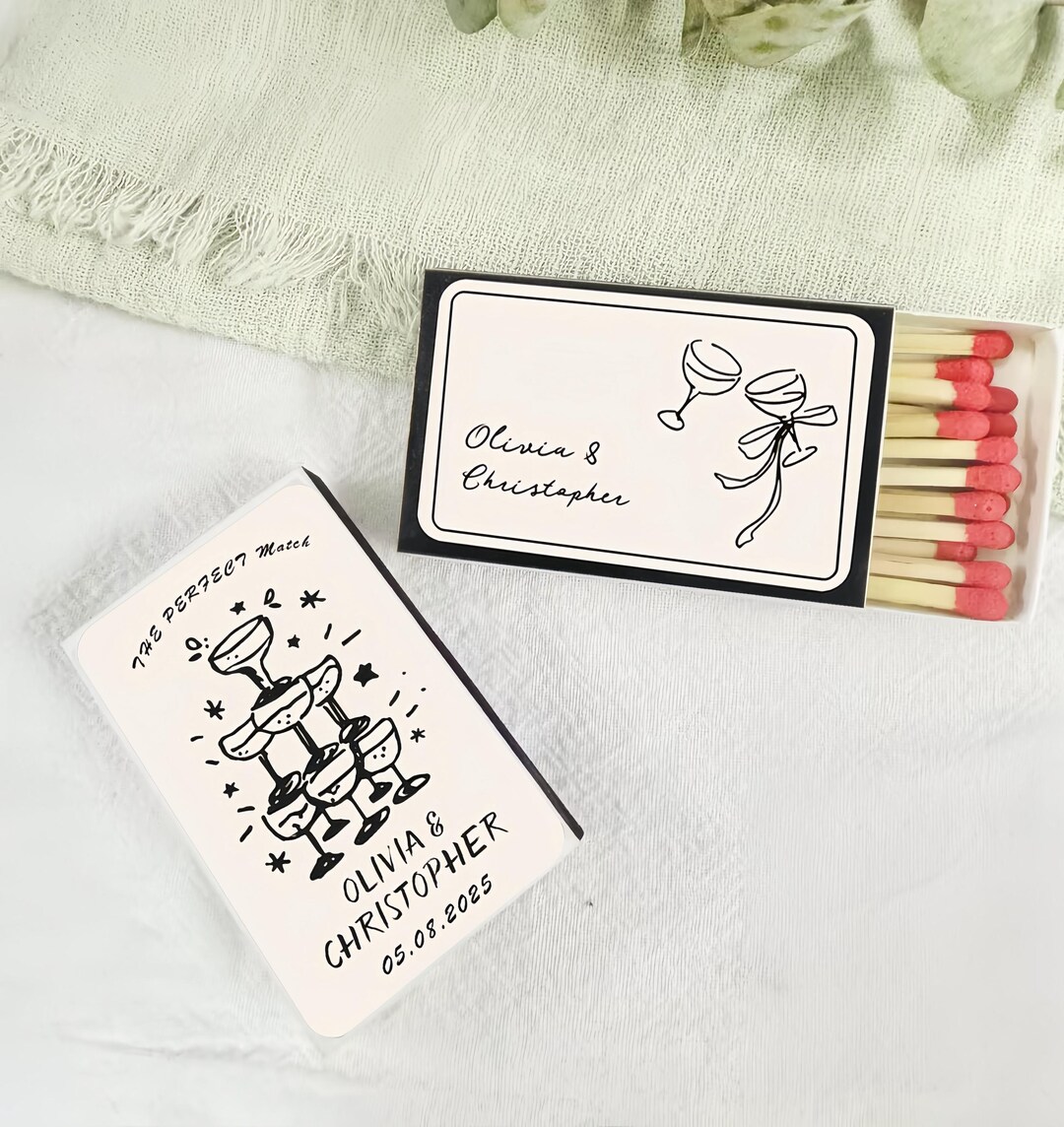 Custom Wedding Match Box, Wedding Matches,custom Sketch Match Box ...