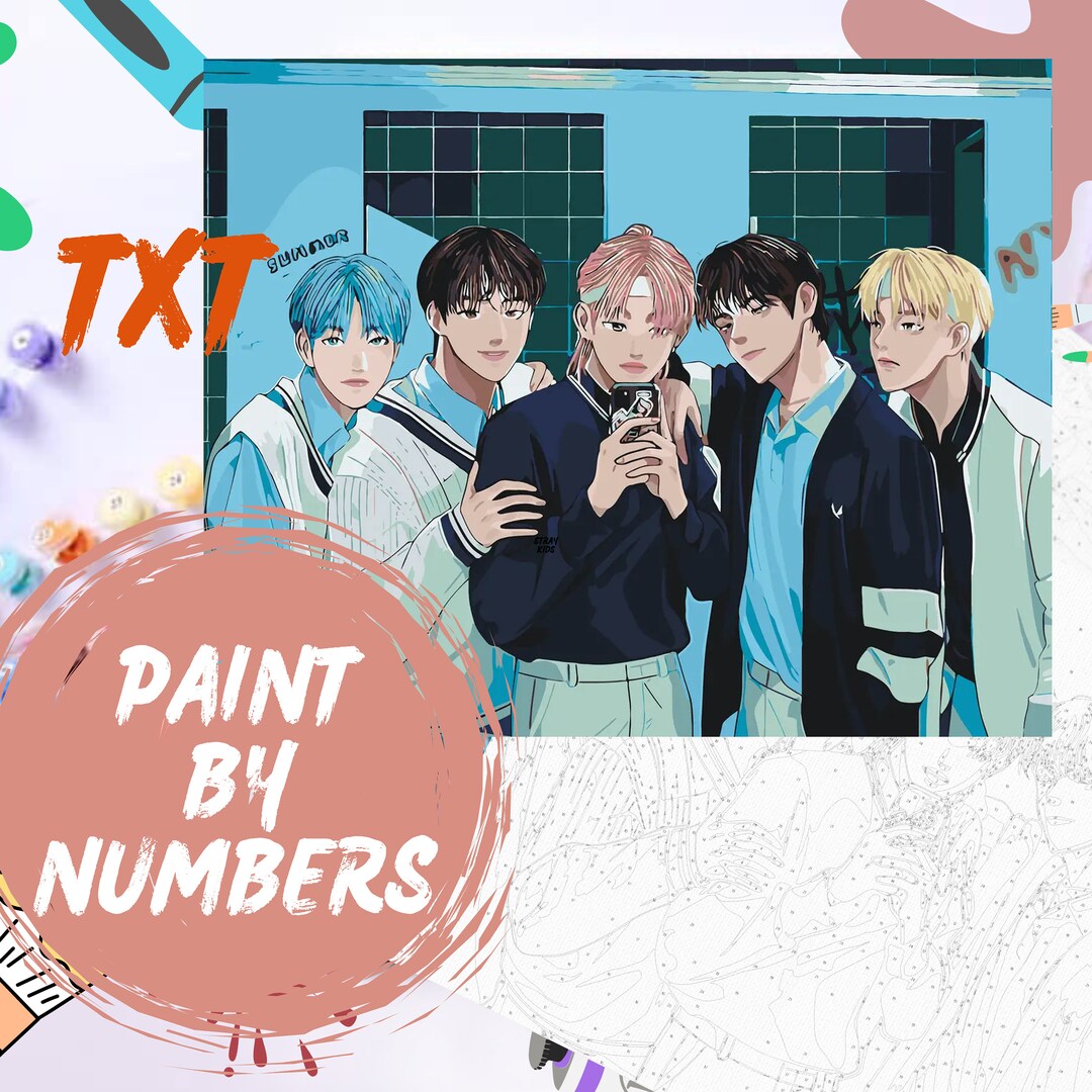 TXT Paint by Numbers - Tomorrow X Together Paint Kit Оригинальный ...