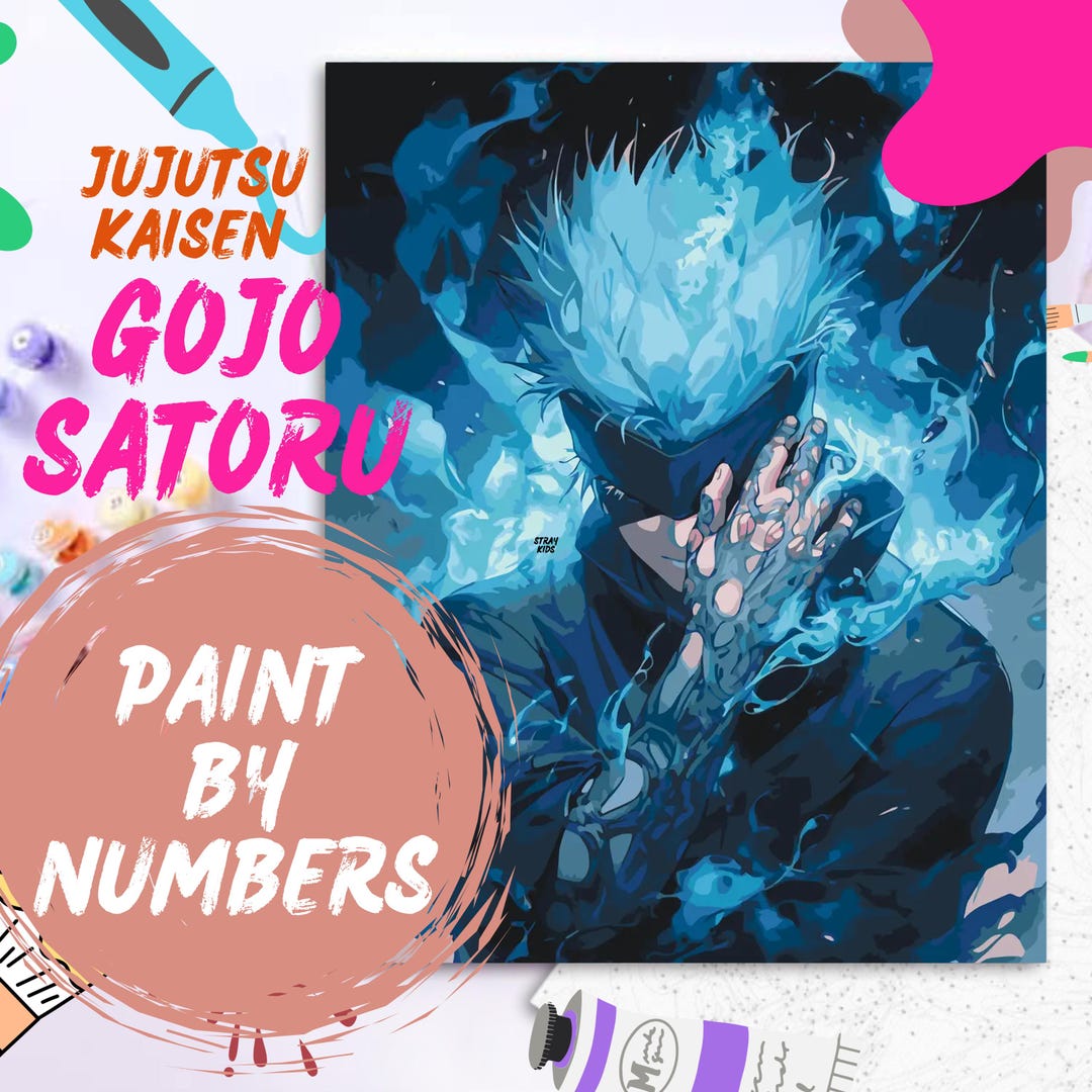 Paint by Numbers Gojo Satoru Sorcery Fight: Jujutsu Kaisen Anime Art - Etsy