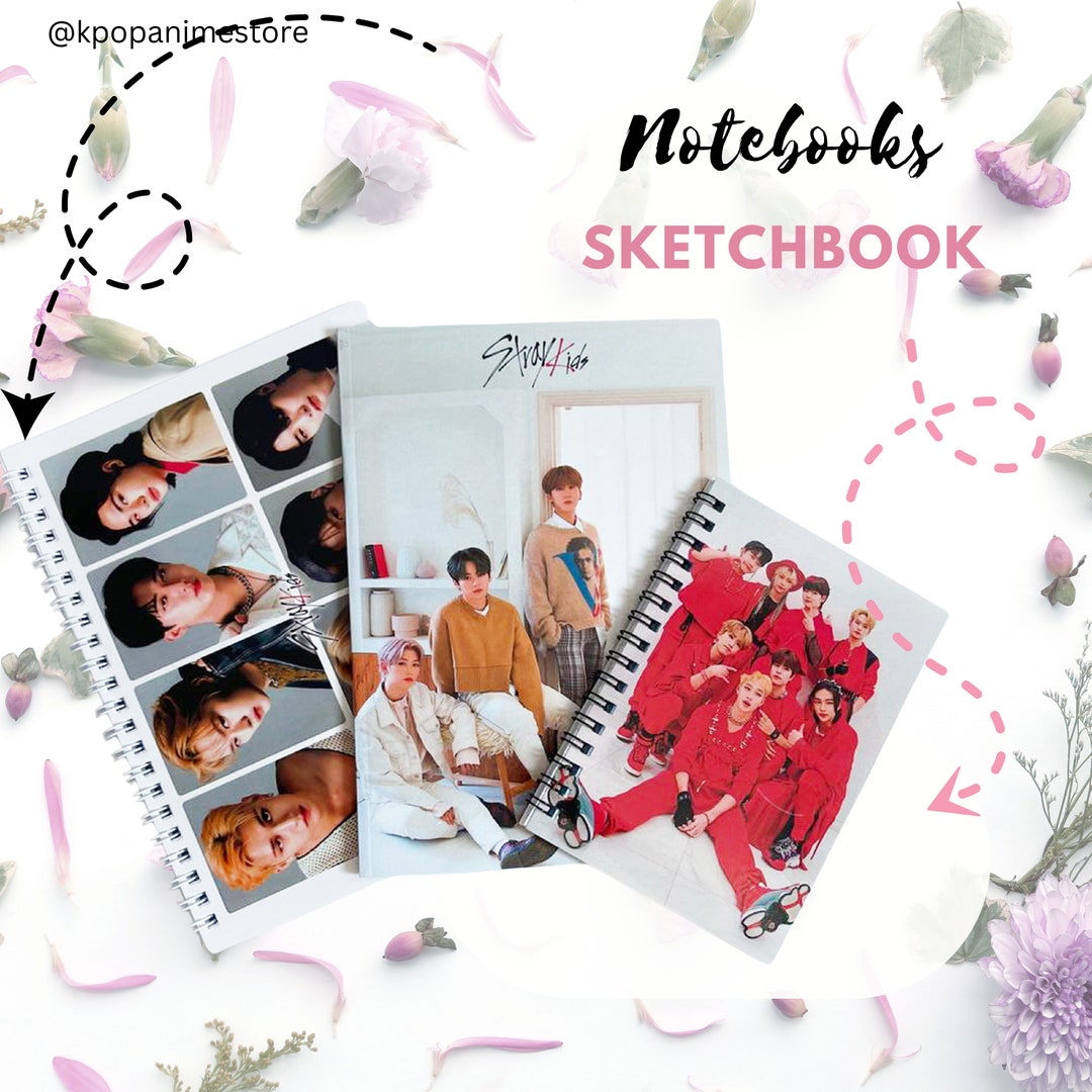 Stray Kids Notebooks Set - Stray Kids Spiral Sketchbook and Notebooks ...