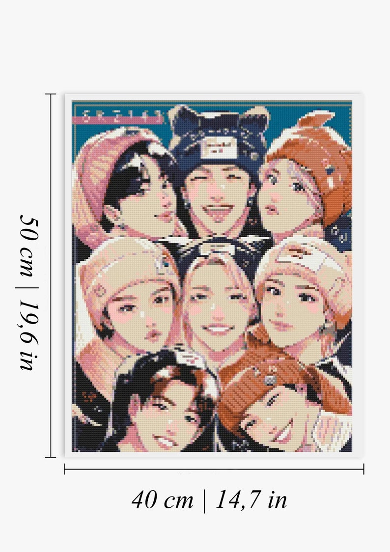 Набор для алмазной живописи Stray Kids: K-pop DIY Craft (50 X 40 см) - Etsy