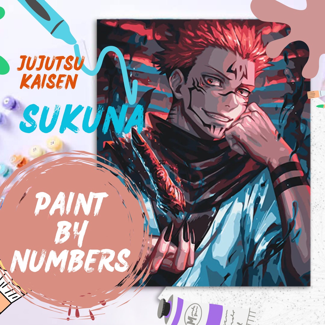 Paint by Numbers Sukuna Sorcery Fight: Jujutsu Kaisen Anime Art - Etsy