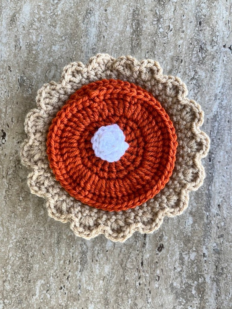 Pumpkin Pie Coaster Crochet Pattern - Digital Download - Etsy