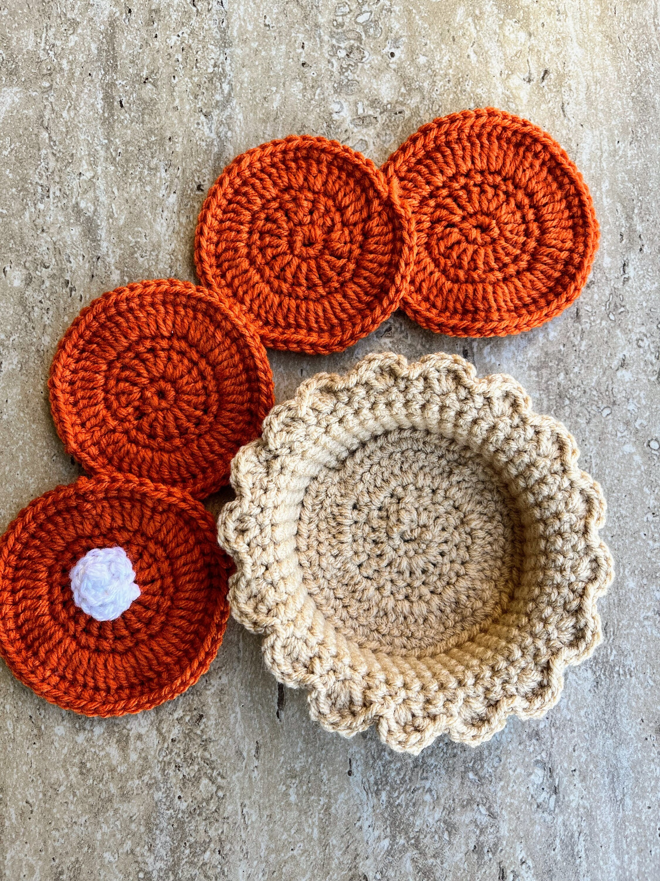 Pumpkin Pie Coaster Crochet Pattern - Digital Download - Etsy