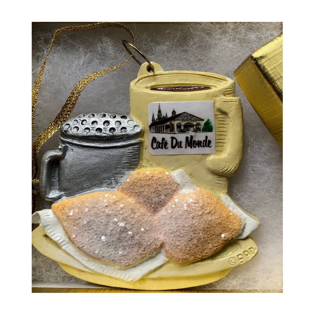New Orleans Christmas Ornament , Cafe Du Monde Beignet, Louisiana ...