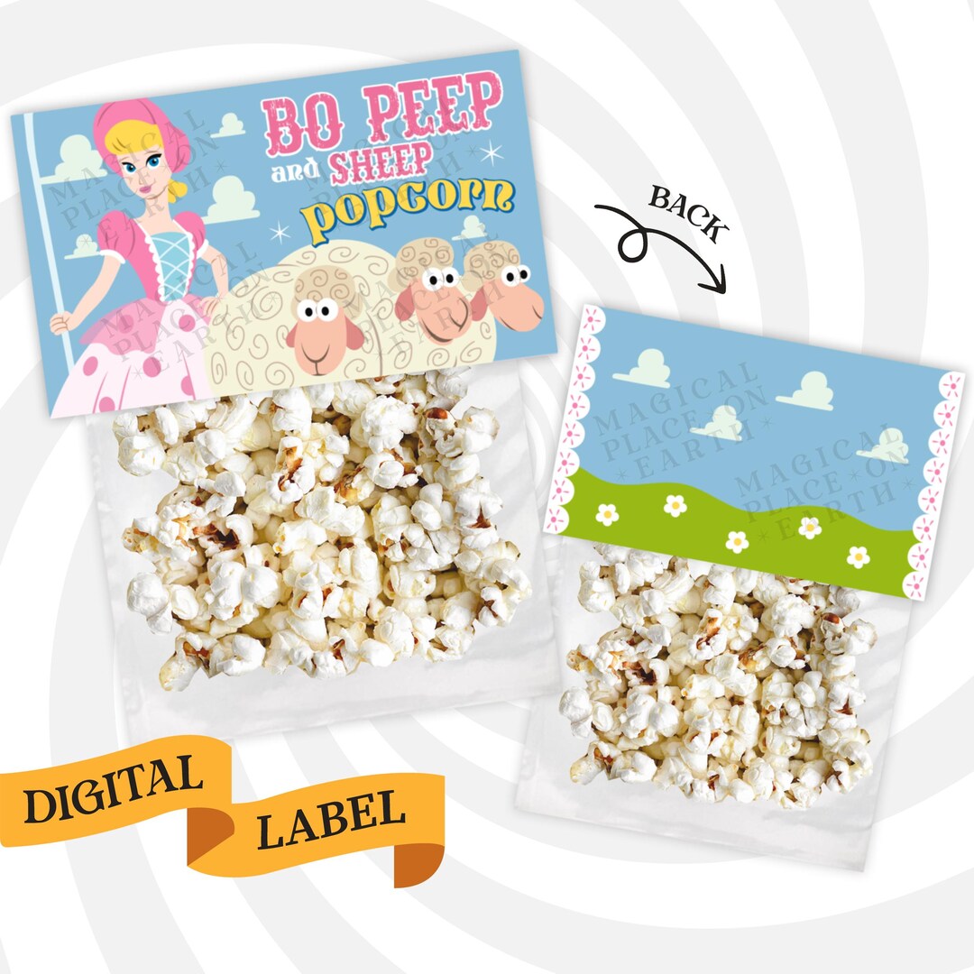 Sheep Popcorn Treat Bag Printable Label Instant Download Ready to Print ...