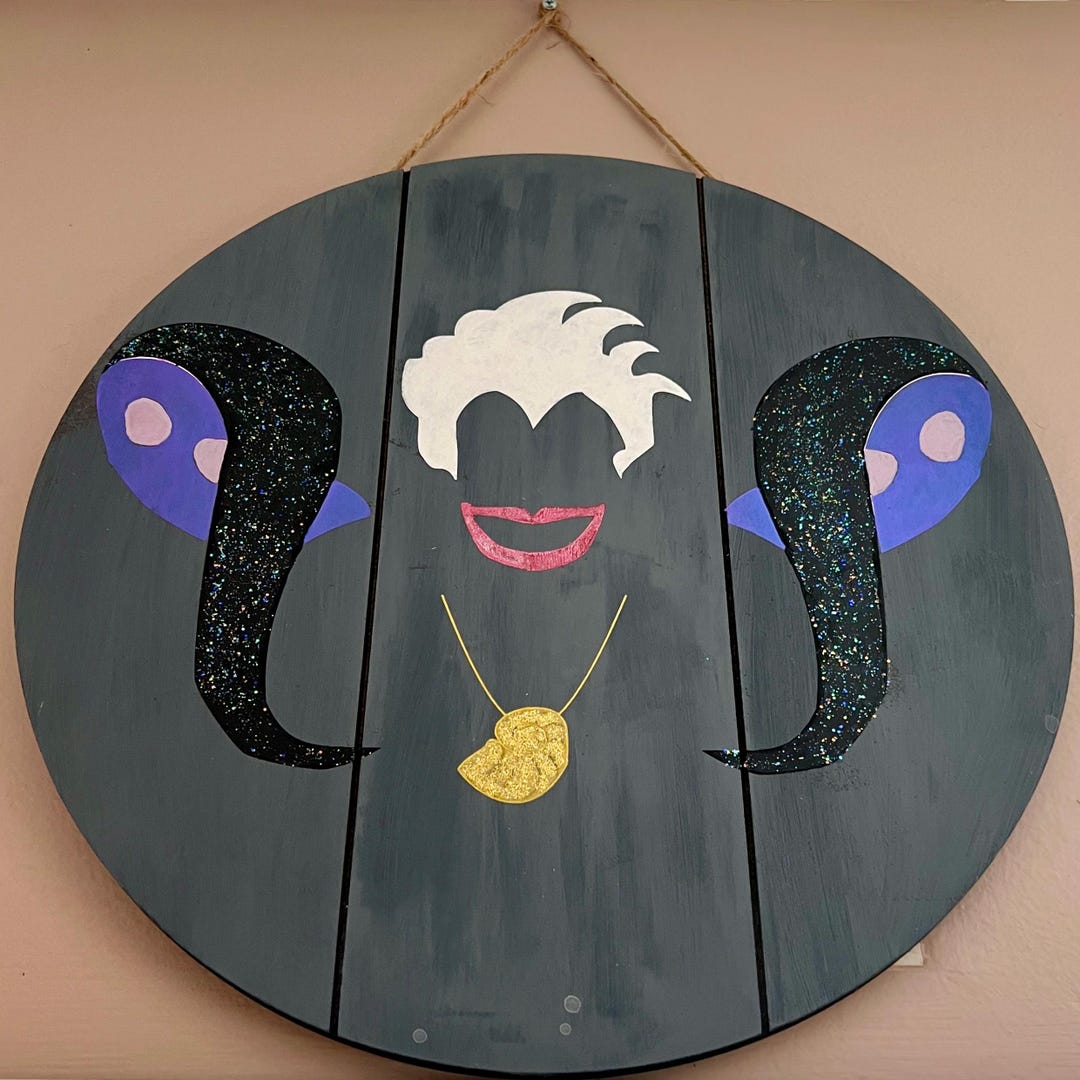 Ursula Disney Villain Inspired Hand Painted Wood Signs 15.75 in X 15.75 ...