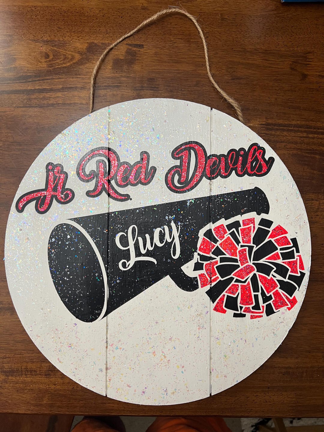 Personalized Cheer / Pom Hand Painted Wood Signs 15.75 in X 15.75 in X ...