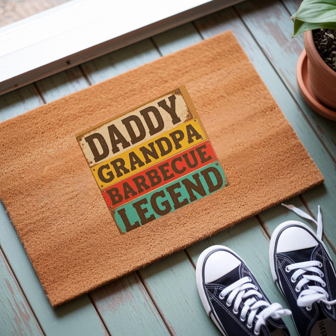 Daddy Grandpa Barbecue Legend Doormat – BBQ Gift for Dad or Grandpa ...