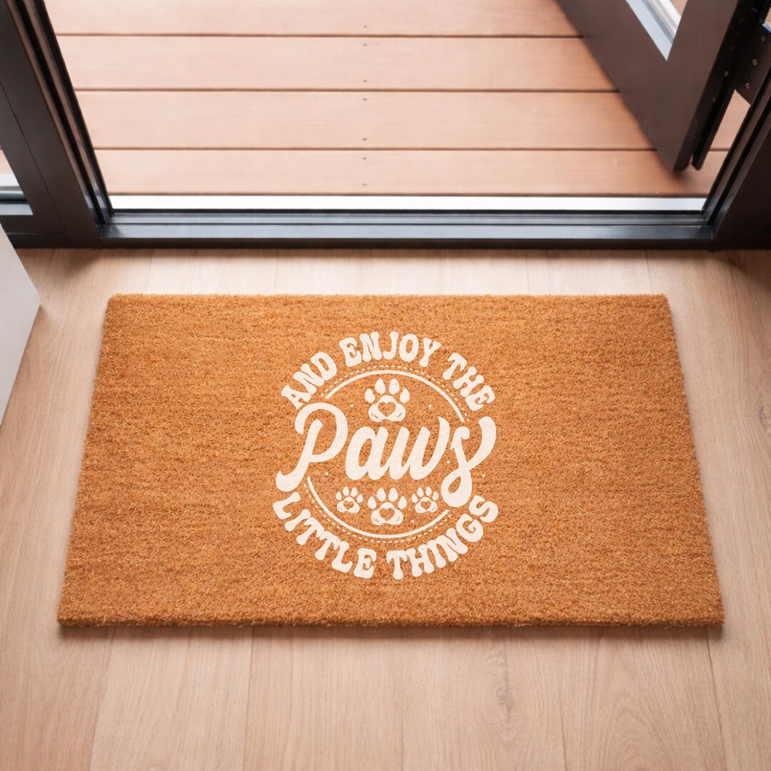 Dog Paw Print Doormat - Dog Welcome Mat - Dog Lover Gift, Front Door ...