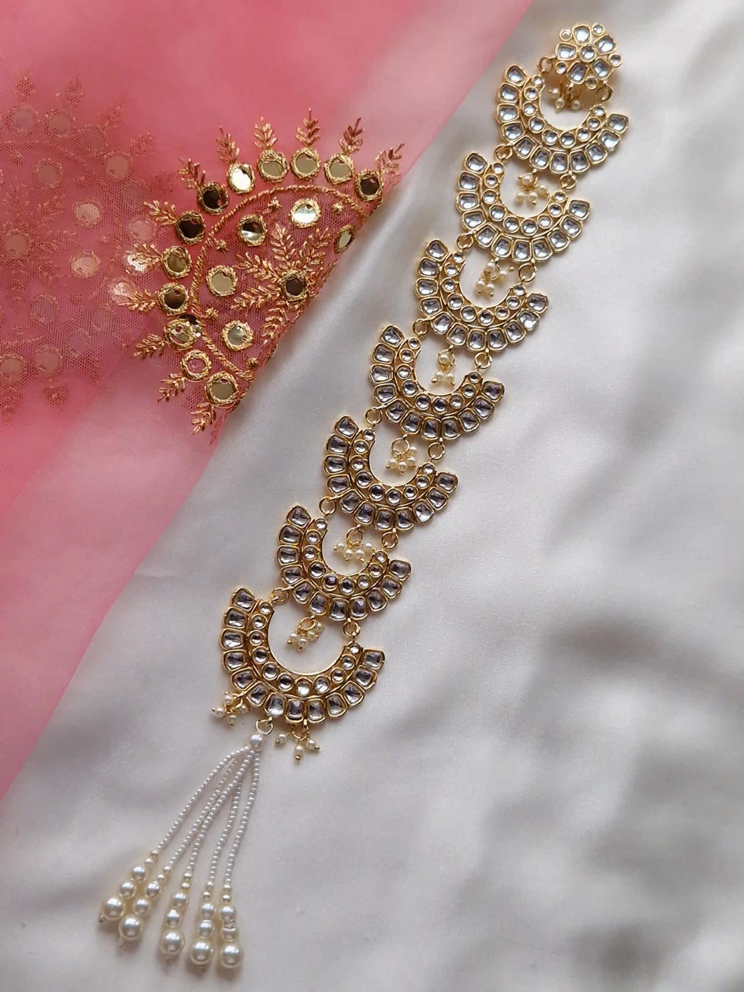 Polki Bridal Braid Choti: Kundan Indian Wedding Hair Accessory - Etsy