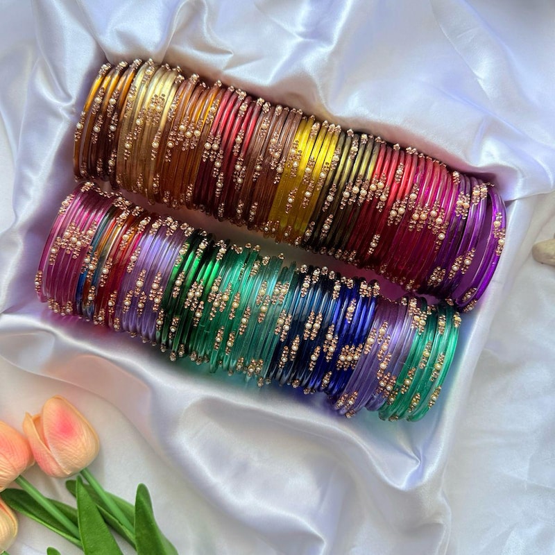 Yellow Raindrop Bangles - Etsy UK