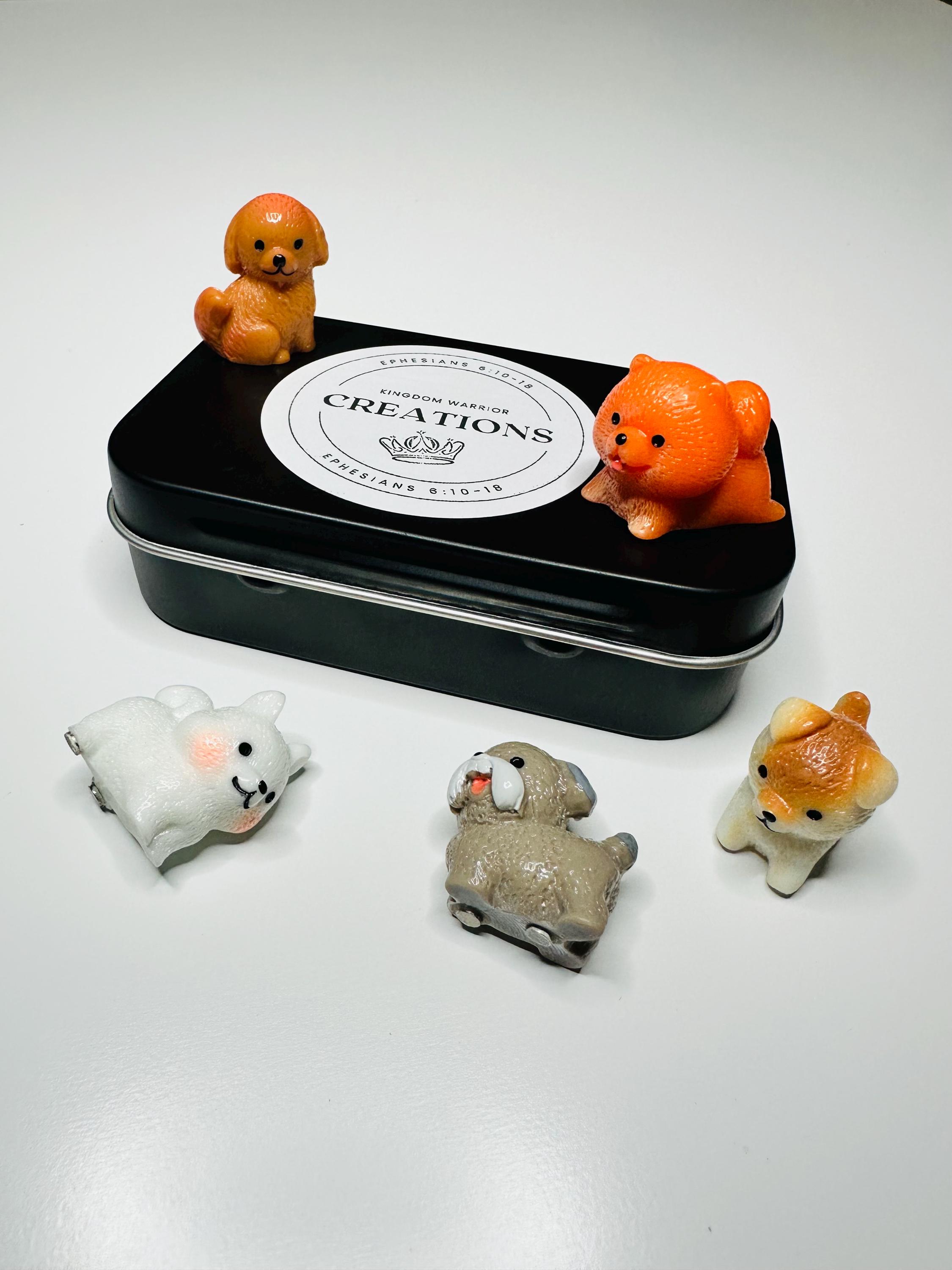Puppy Magnets / Small Hinged Tins / Travel Toys - Etsy