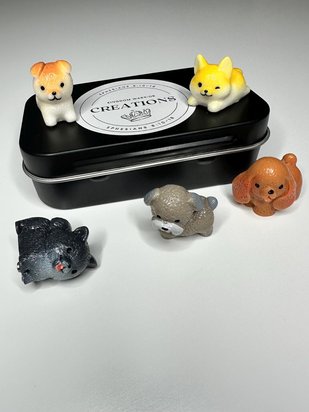 Puppy Magnets / Small Hinged Tins / Travel Toys - Etsy