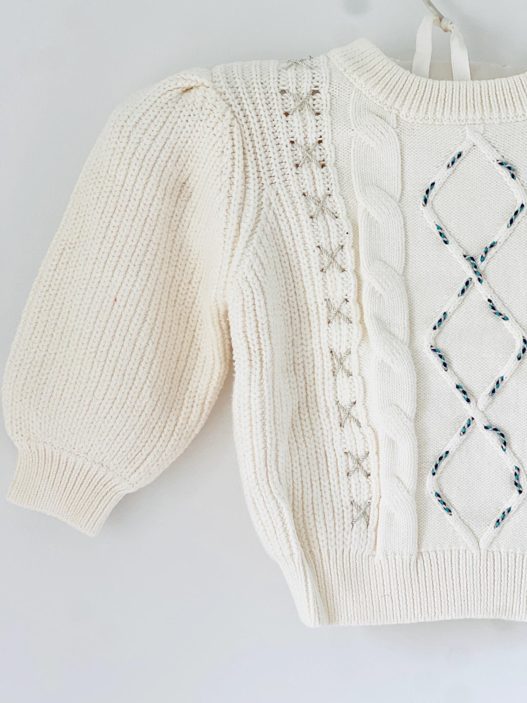 Baby Toddler Girls Cream Cable Knit Sweater, Fall Winter Baby Shower ...