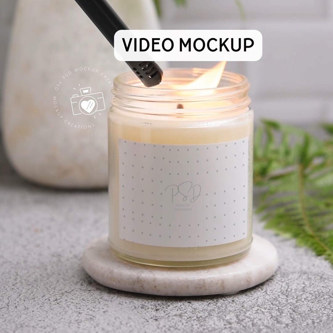 9oz Candle Video Mockup, White Glass (PSD & MP4) - Etsy