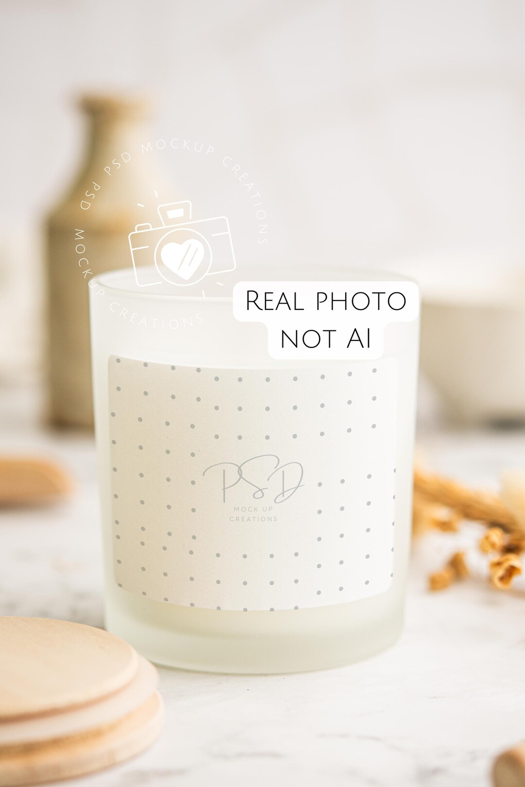 Printify Candle Mockup Frosted Candle Mockup Frosted Glass Candle ...