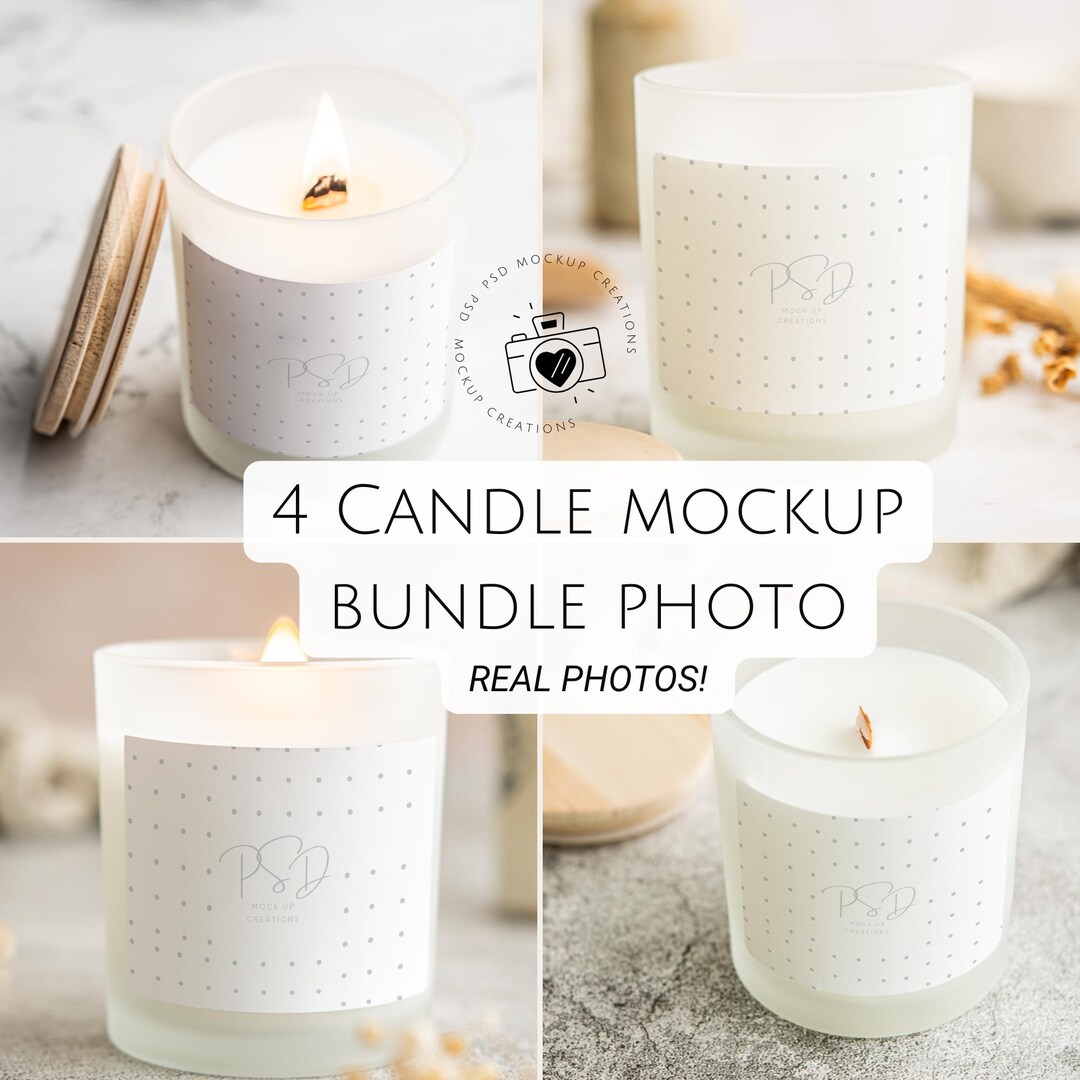 Candle Mockup Bundle PSD Candle Mockups 9oz Frosted Candle Printify ...