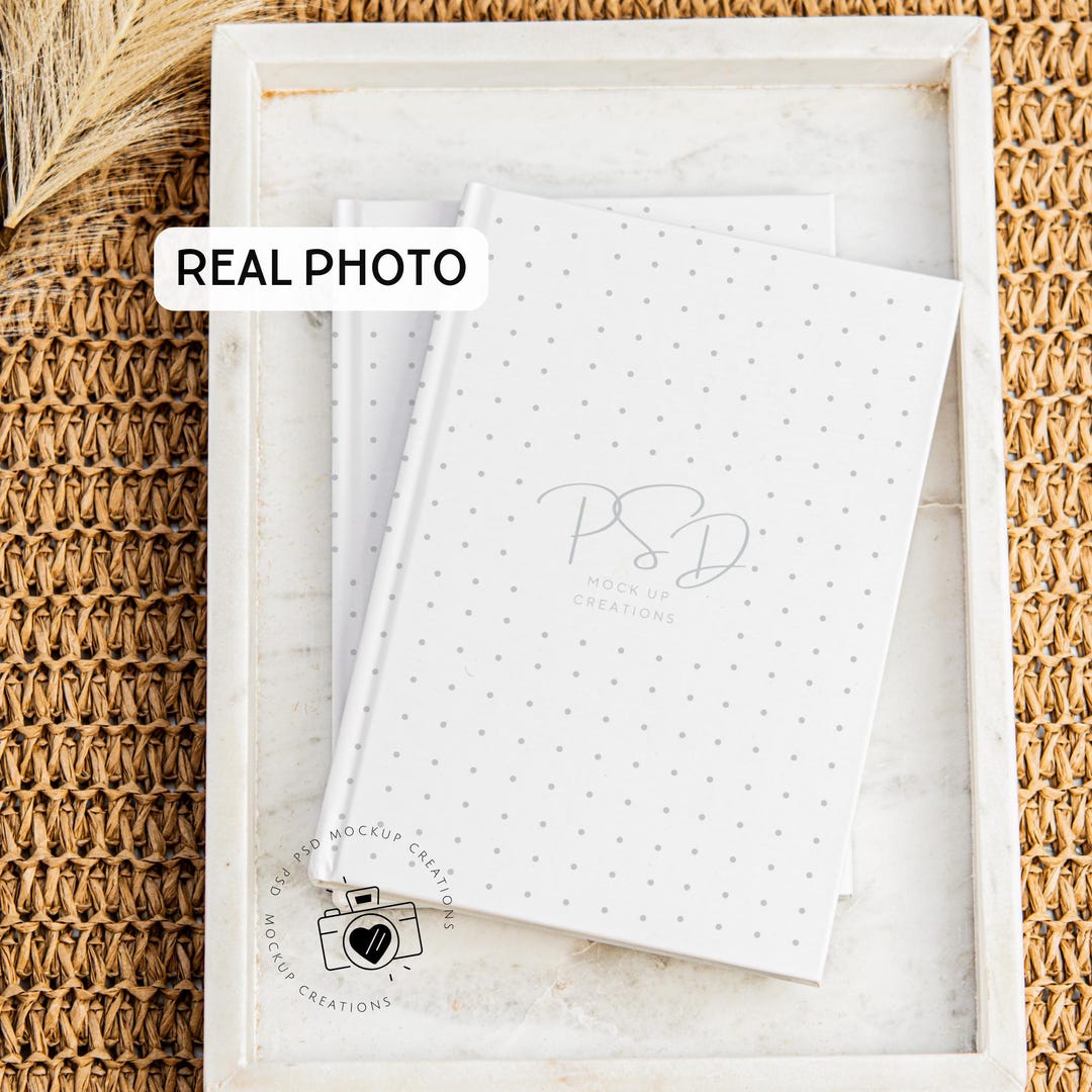 Double Journal Mockup 2 Journals Mockup Real Photo Hardcover Mockup PSD ...