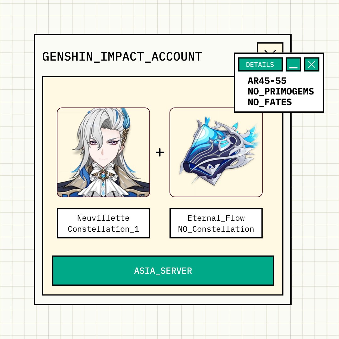 C1 Neuvillette Signature Weapon Asia Server Genshin Impact Starter ...
