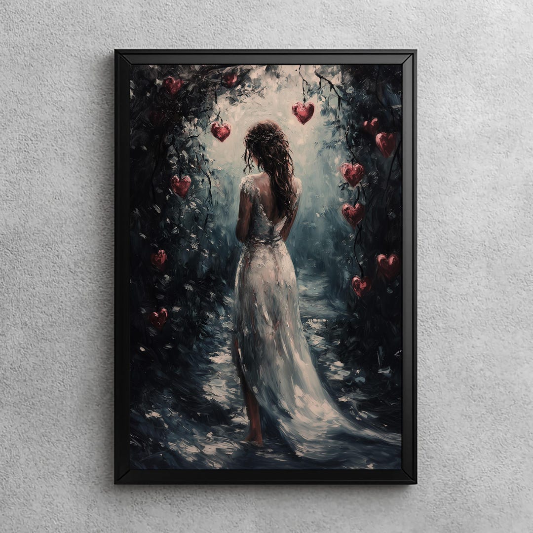 Gothic Romance | Faceless Portrait, Valentine Gift for Her, Dark ...