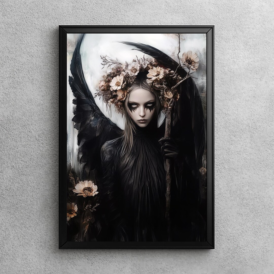 Gothic Fallen Angel | Dark Academia Print, Victorian Gothic Decor ...