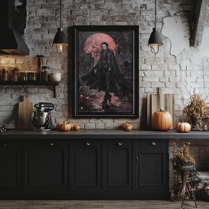 Vampire Lord and Blood Moon | Gothic Vampire Wall Art, Halloween Oil ...