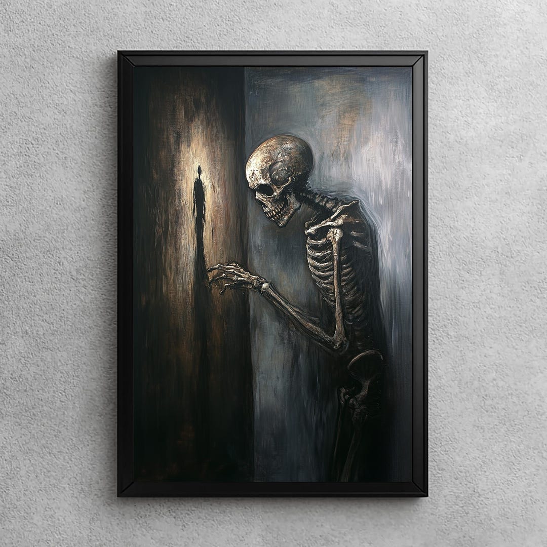 Moody Skeleton | Spooky Skeleton Wall Art, Halloween Haunted House Home ...