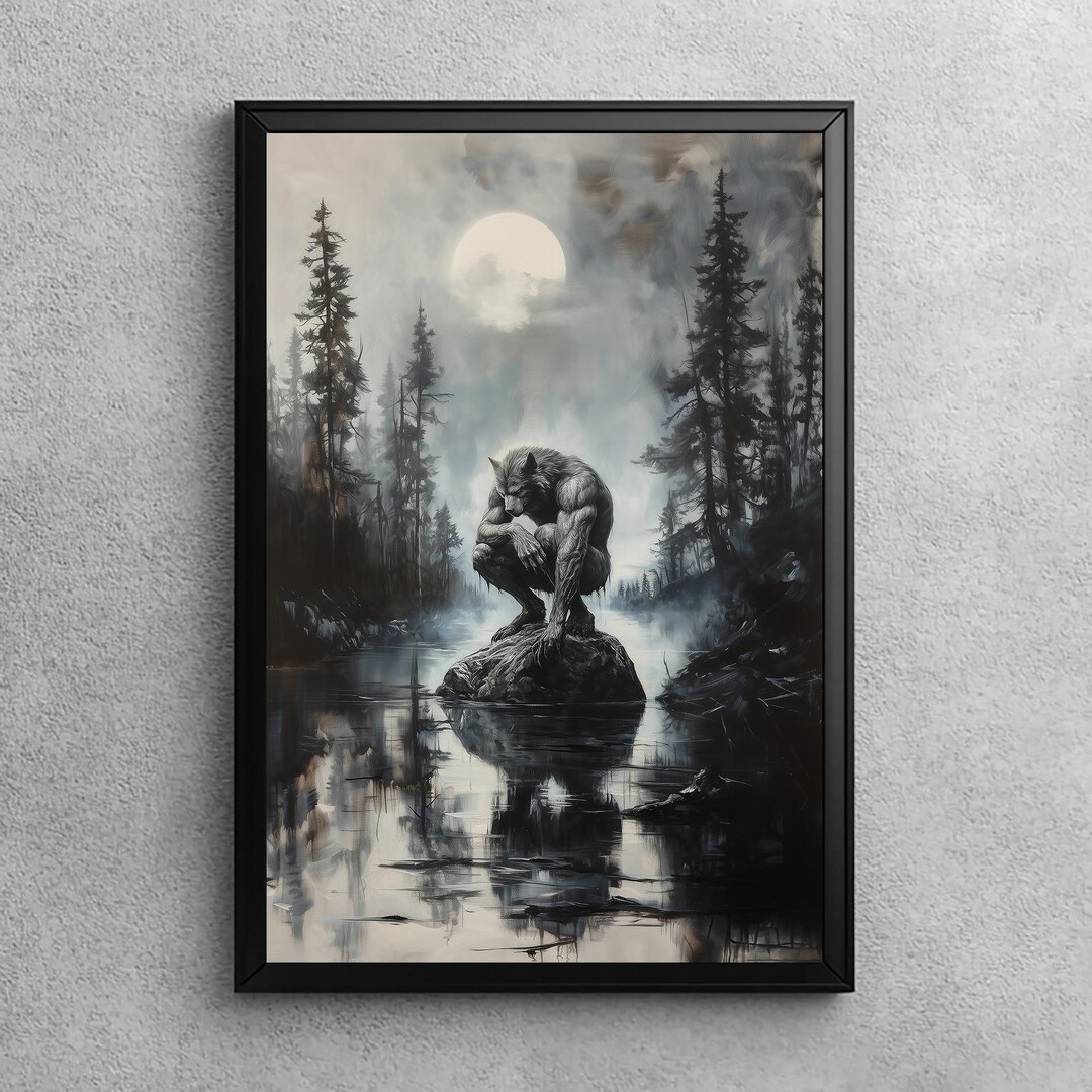 Lone Werewolf | Gothic Werewolf, Dark Cottagecore Artwork, Spooky ...