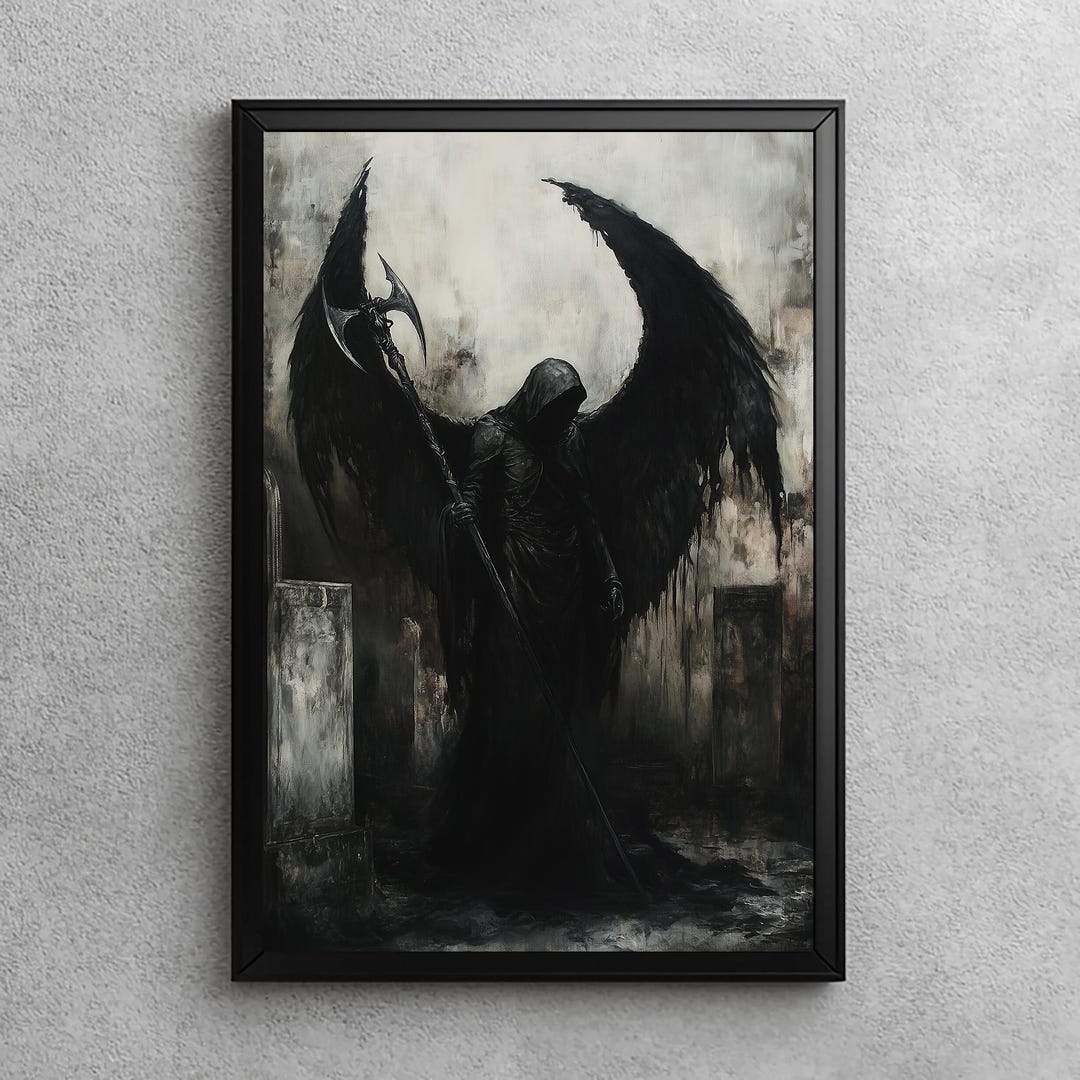 Gefallener Engel der Dunkelheit | Gothic Engel Ölgemälde, Dark Academia ...