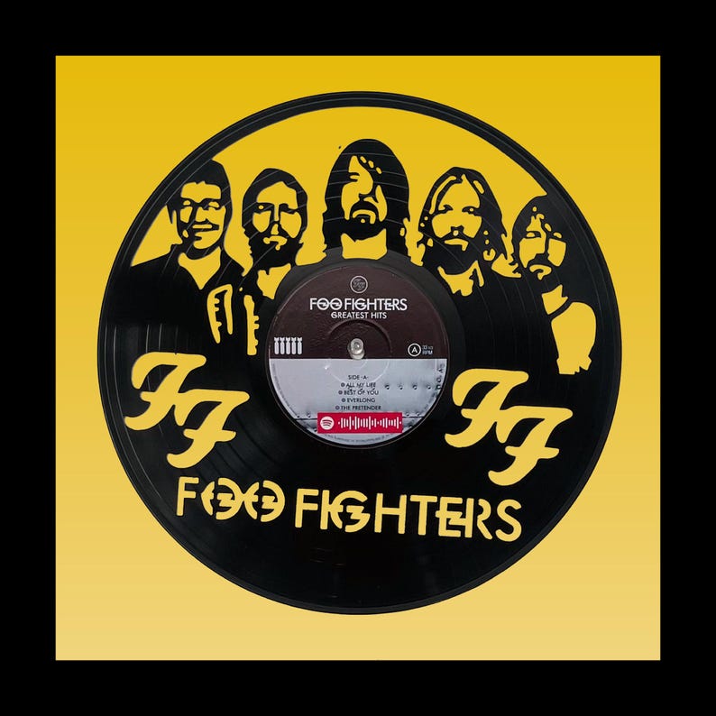 Foo Fighters Vinyl Record Art: Upcycled Music Decor - Etsy