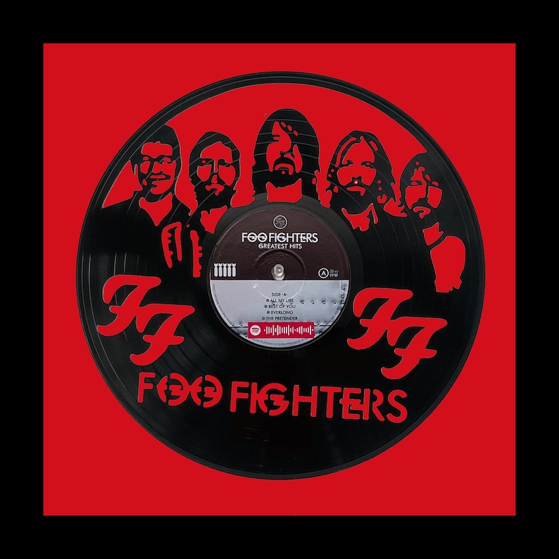 Foo Fighters Vinyl Record Art: Upcycled Music Decor - Etsy