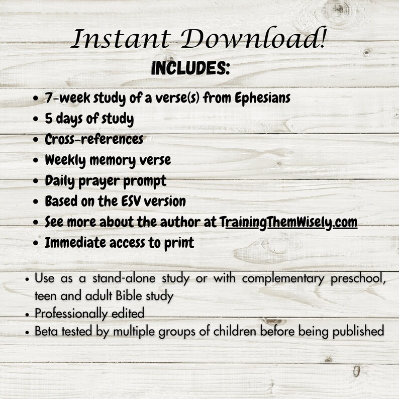 Ephesians Kids Bible Study - Etsy