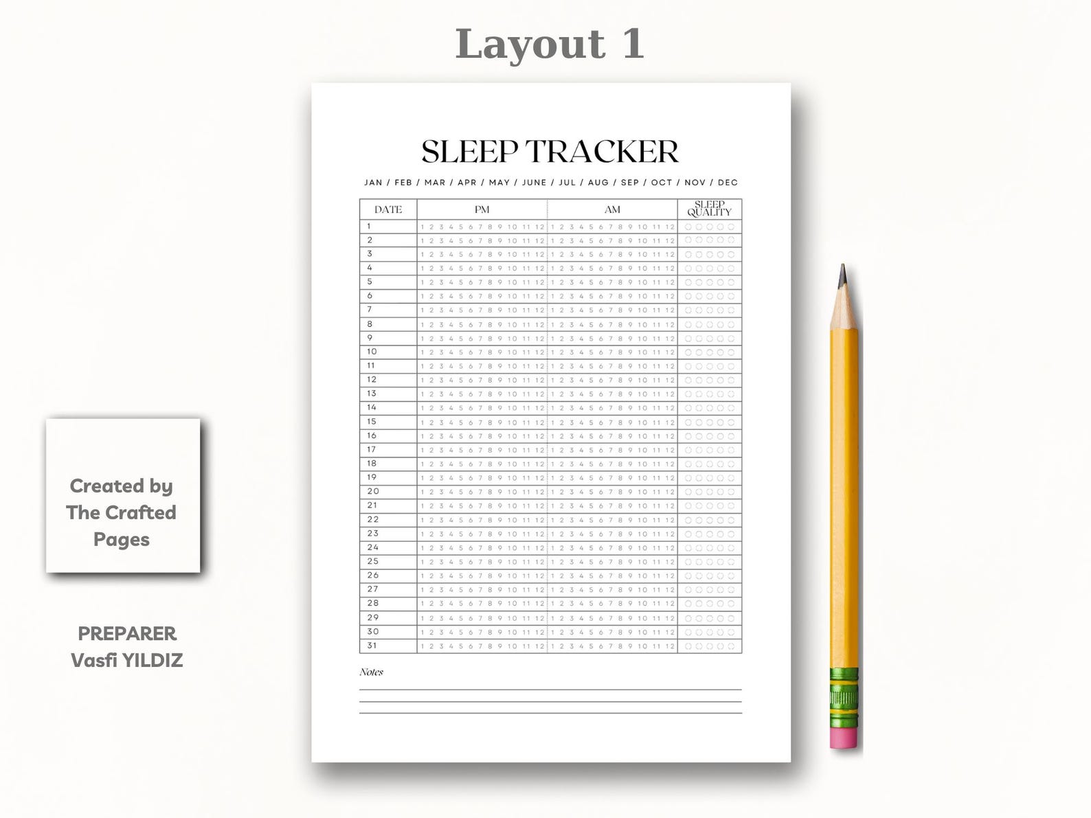 Printable Sleep Tracker: Wellness Planner, A4 A5 US Letter , Half ...