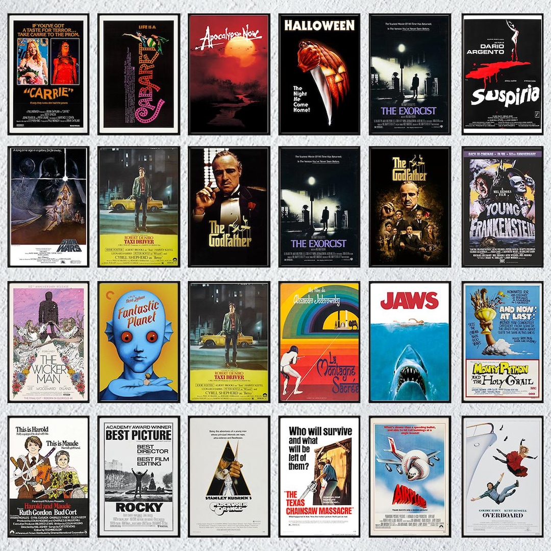 120PCS 70s 80s 90s Movie Poster, Movie Collection, Movie Poster Prints ...