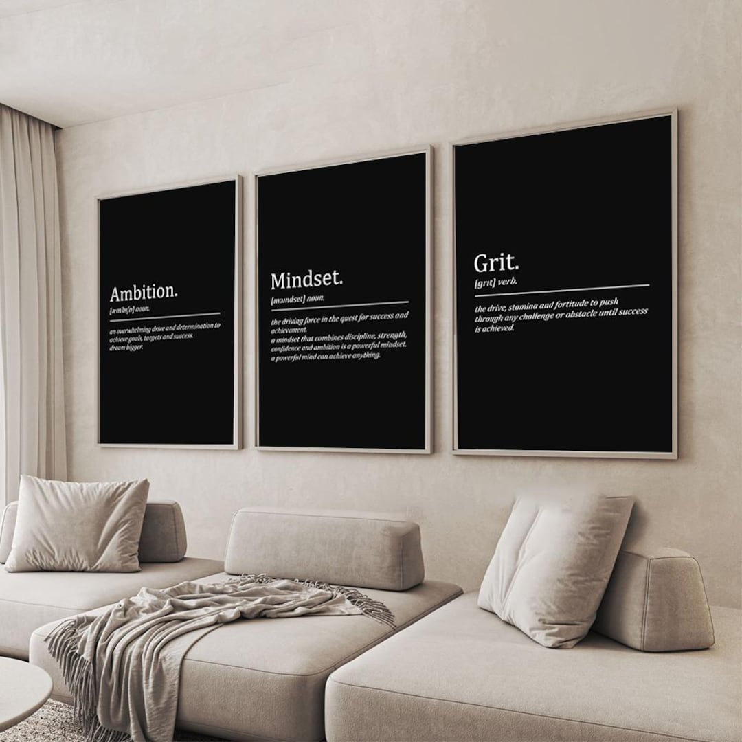 Grit Motivational Art Poster Inspirational Quote Positive Affirmation ...