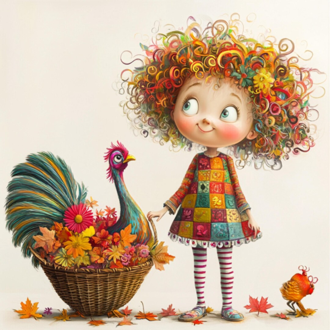 Quirky Turkey Clip Art 10 High Resolution Watercolor Jpgs Thanksgiving ...