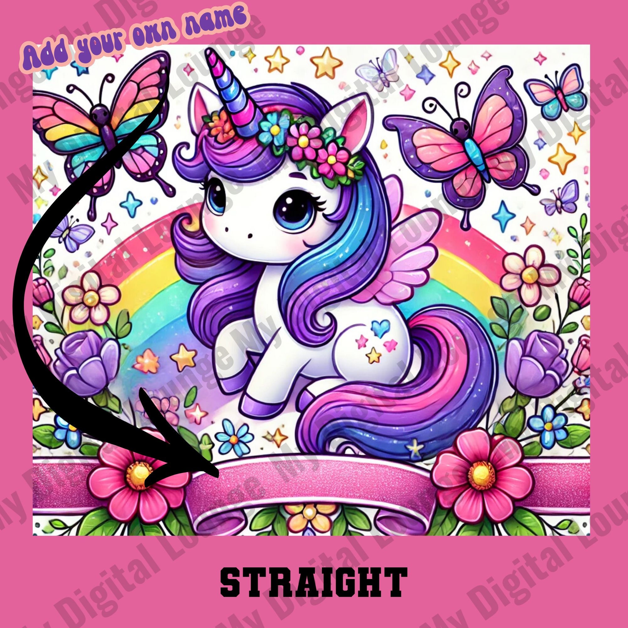 Personalizable Cute Unicorn Digital Pattern – Magical Rainbow Design ...