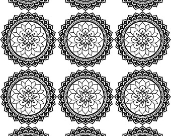 Digital Mandala Coloring Pages 50 Pages - Etsy