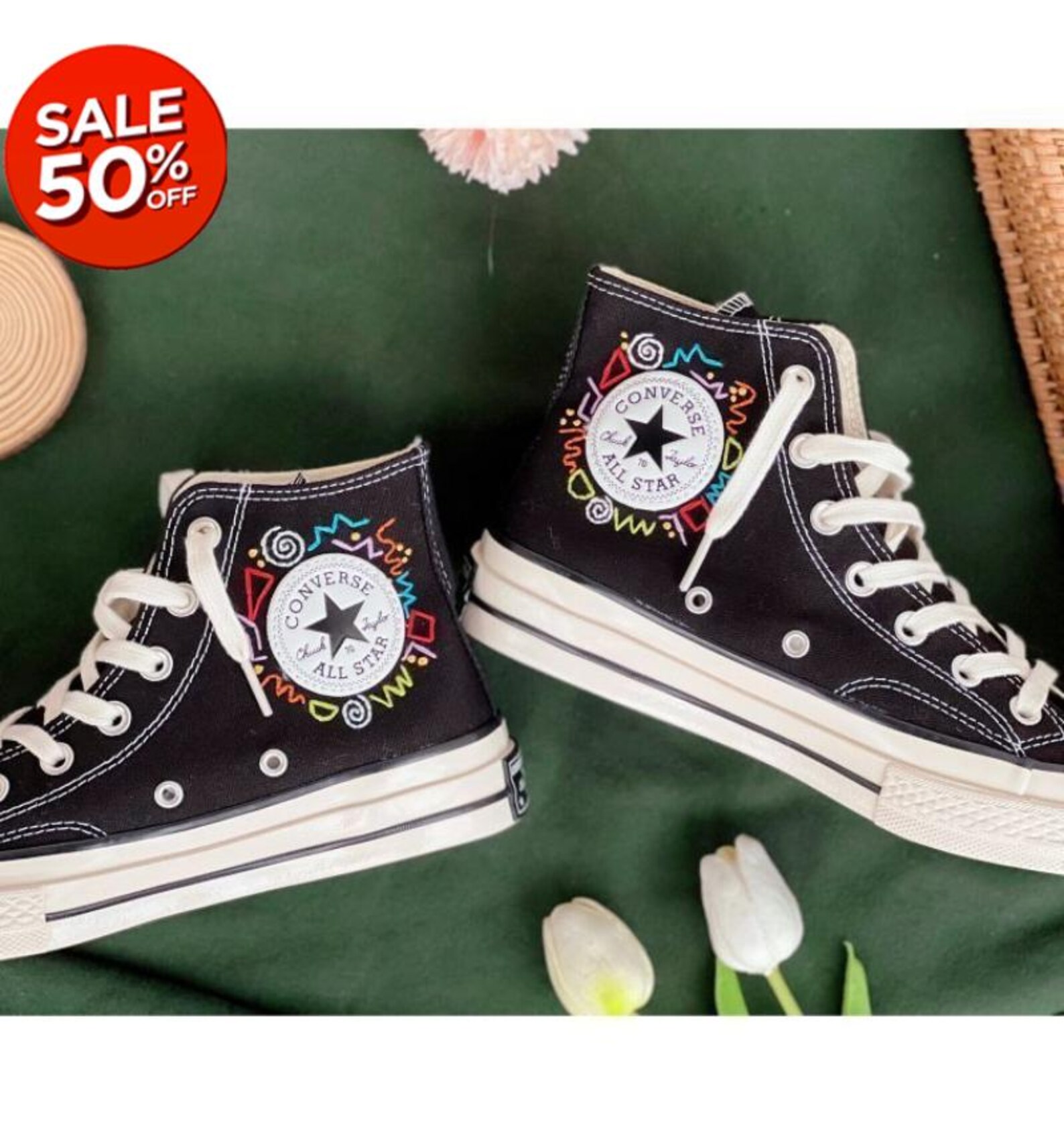 Custom Converse Math Formula Embroidery Pattern, Embroidered Logo Color ...
