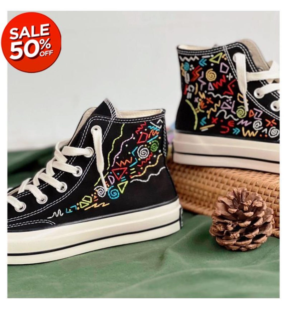 Custom Converse Math Formula Embroidery Pattern, Embroidered Logo Color ...