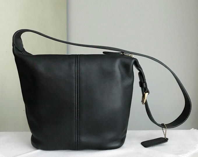 COACH SOHO Black Leather Vintage Bucket Purse / Shoulder Hobo Handbag ...